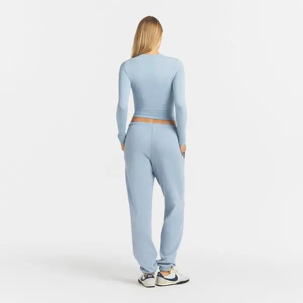 SKIMS Logo Jogger Pants | Blue | | Cotton Fleece