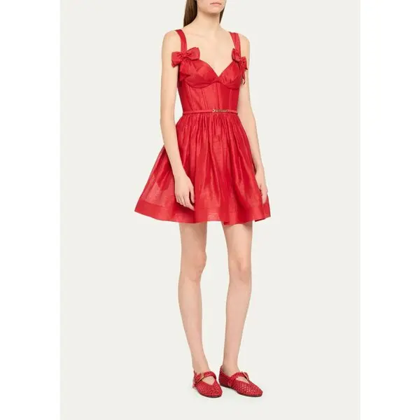 Zimmermann Clash Print Bow Mini Dress