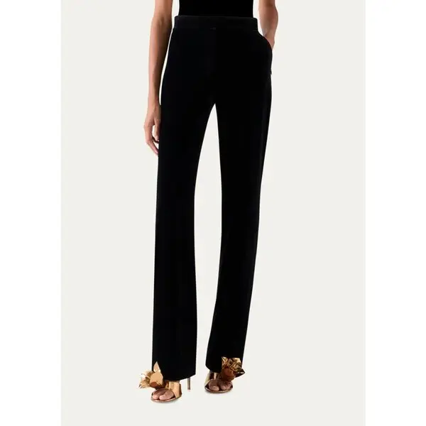Akris Carl Velvet Jersey Straight-leg Pants