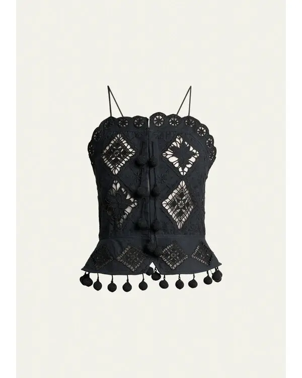 Isabel Marant Étoile Nelssy Broderie Anglaise Sleeveless Top