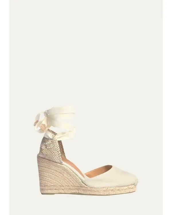 CastaÑer Carina Canvas Ankle-wrap Wedge Espadrilles