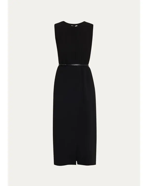 Lafayette 148 New York Sleeveless Belted Midi Dress