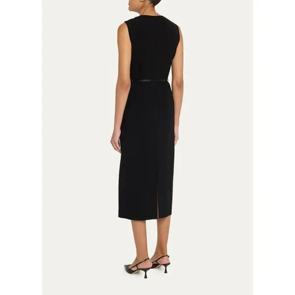 Lafayette 148 New York Sleeveless Belted Midi Dress