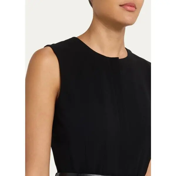 Lafayette 148 New York Sleeveless Belted Midi Dress