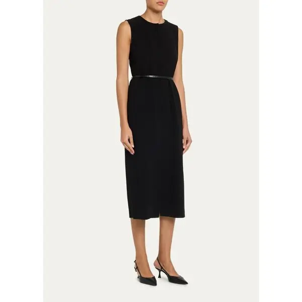 Lafayette 148 New York Sleeveless Belted Midi Dress