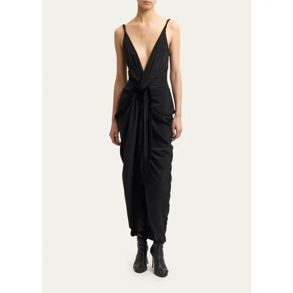 16Arlington Wye Plunge Midi Dress
