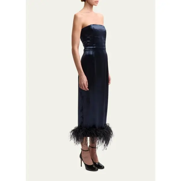 16Arlington Minelli Strapless Satin Midi Dress