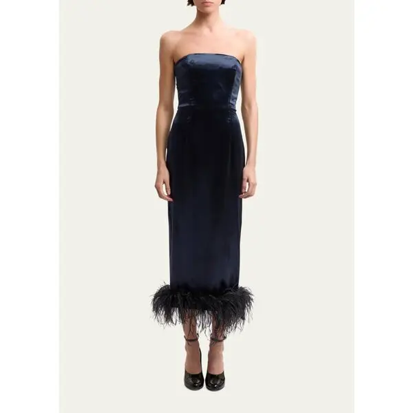 16Arlington Minelli Strapless Satin Midi Dress
