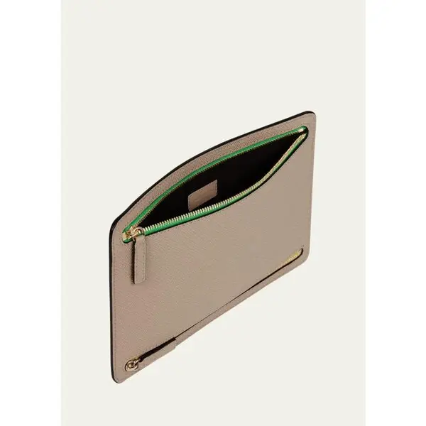 Smythson Panama Leather Multi-zip Currency Case