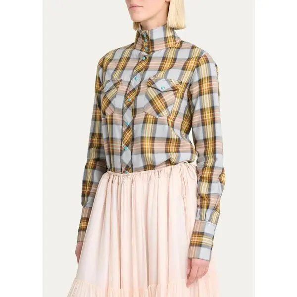 Chloé Checked Cotton-blend Shirt