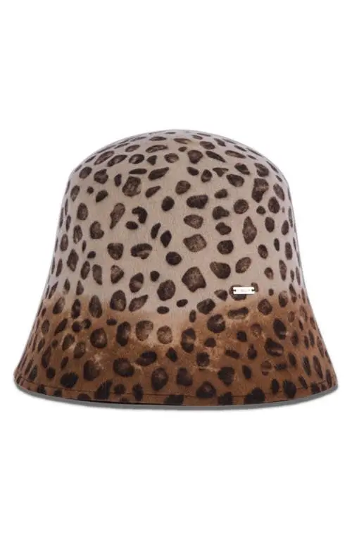 Eugenia Kim Anaïs Leopard Print Wool Bucket Hat - Camel/brown