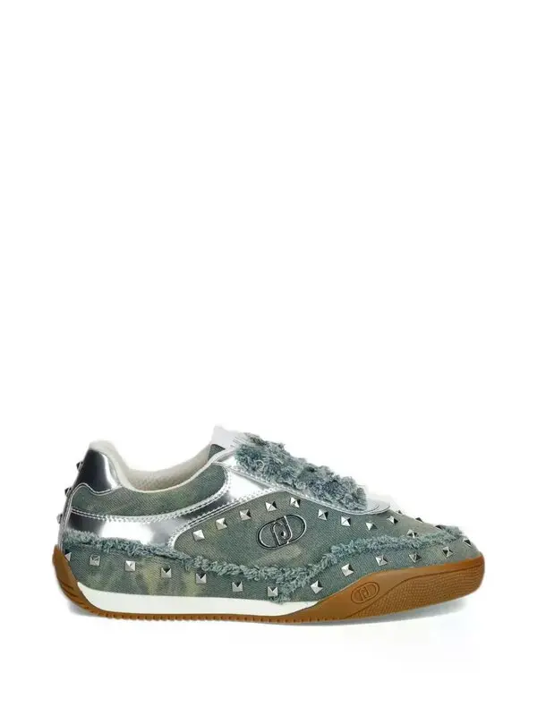 Liu Jo Lewis 04 Stud-embellished Frayed-edge Sneakers