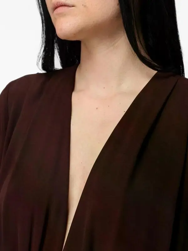 HANITA Plunging Gathered Blouse