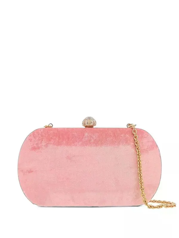 Tyler Ellis Nohara Crushed Velvet Cross Body Bag - Pink