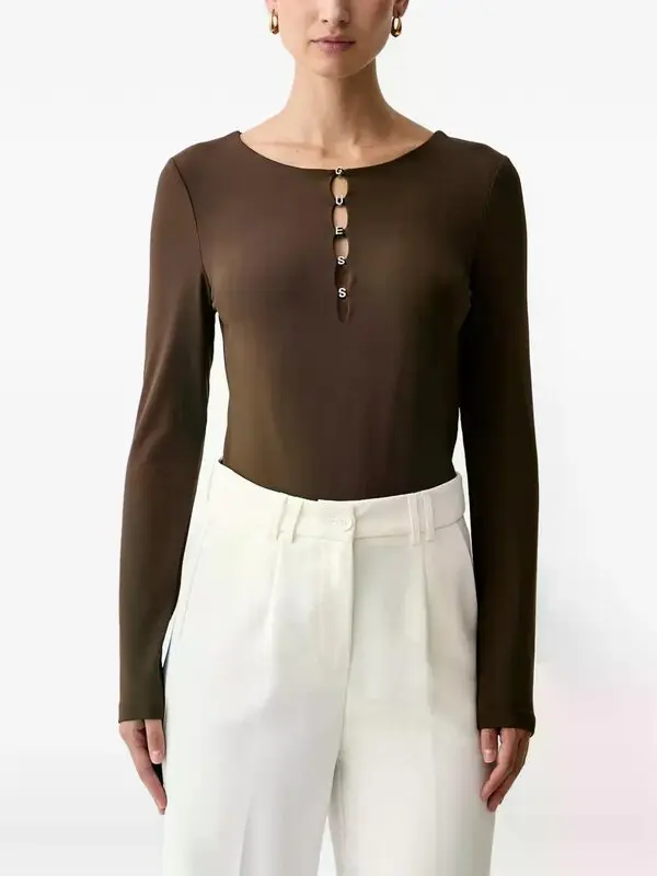 Guess Logo-embellished Cut-out Bodysuit
