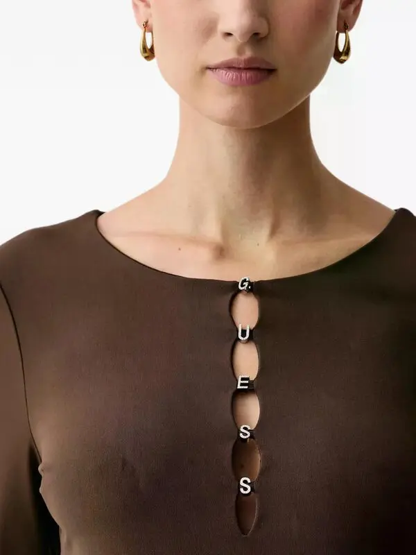 Guess Logo-embellished Cut-out Bodysuit