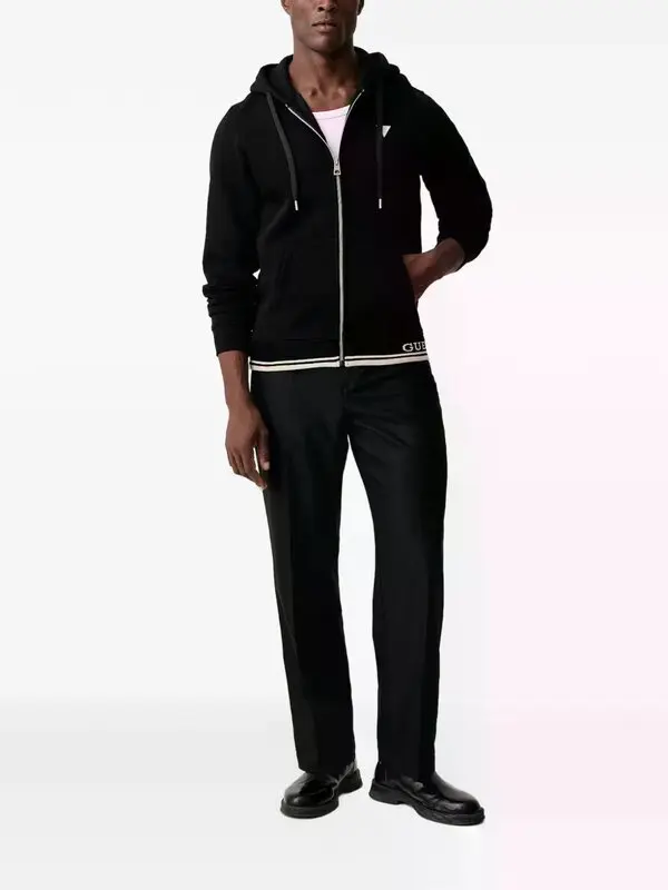 Guess Logo-plaque Zip-up Hoodie