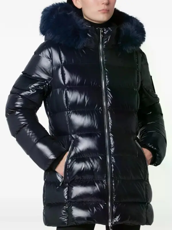 Moose Knuckles Celestia Faux Fur-trimmed Quilted Coat - Blue