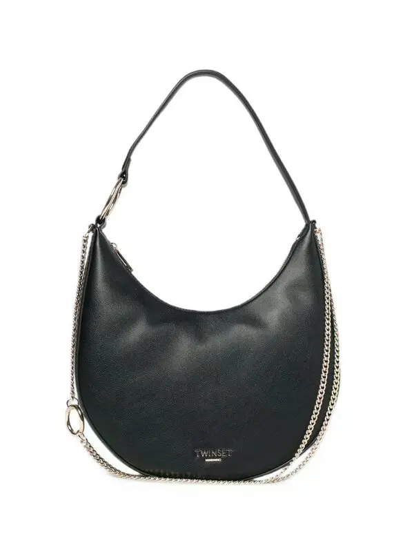 TWINSET Chain-link Ring-detail Shoulder Bag - Black
