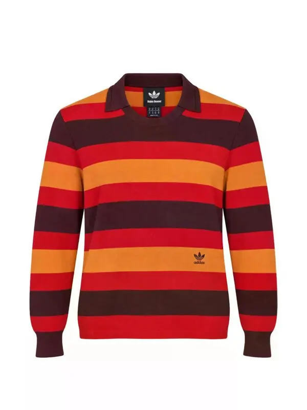 WALES BONNER X Adidas Striped Polo-collar Sweater