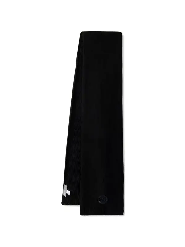 Michael Kors Ribbed-knit Logo-patch Scarf