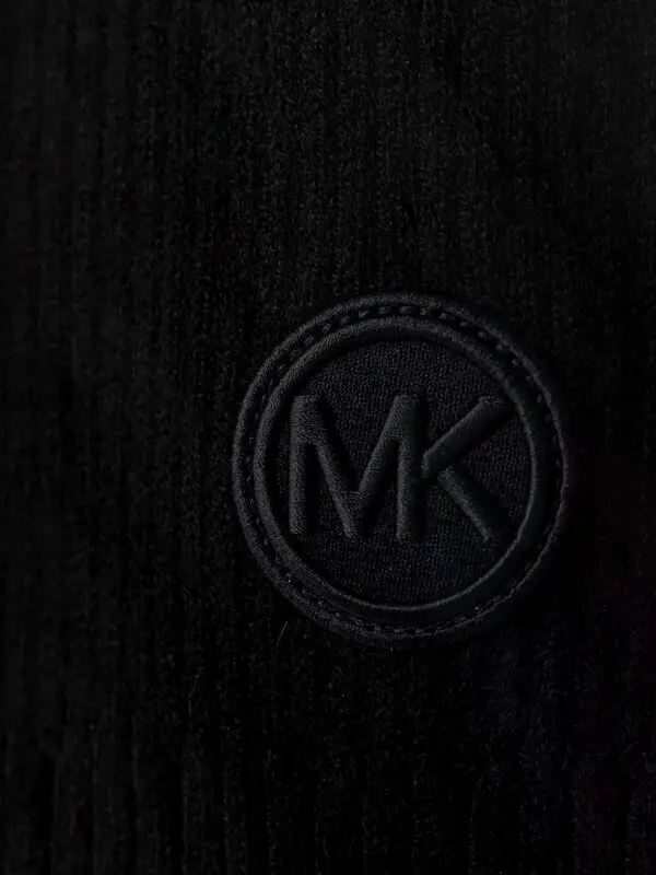 Michael Kors Ribbed-knit Logo-patch Scarf