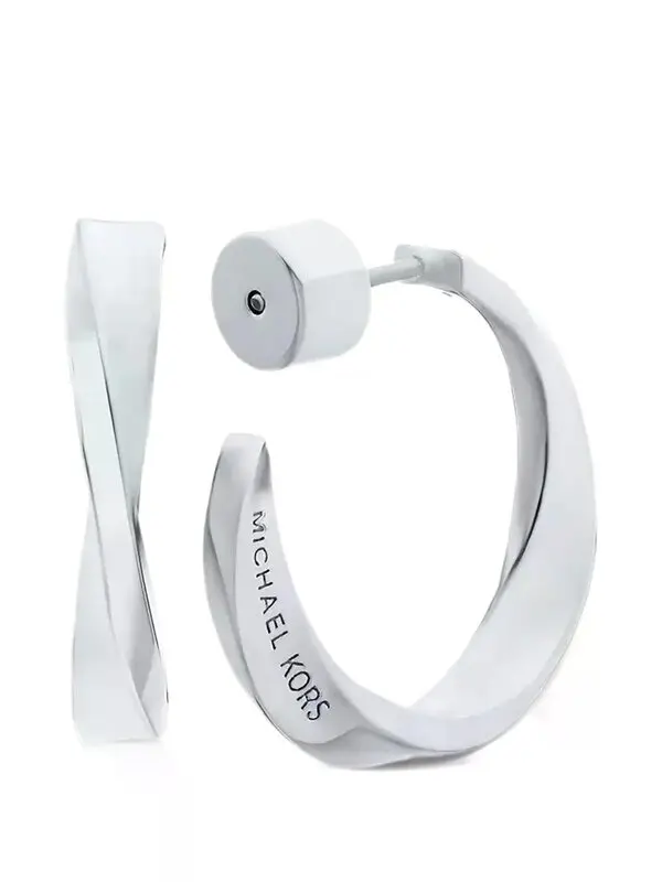 Michael Kors Twist Hoop Earrings - Silver