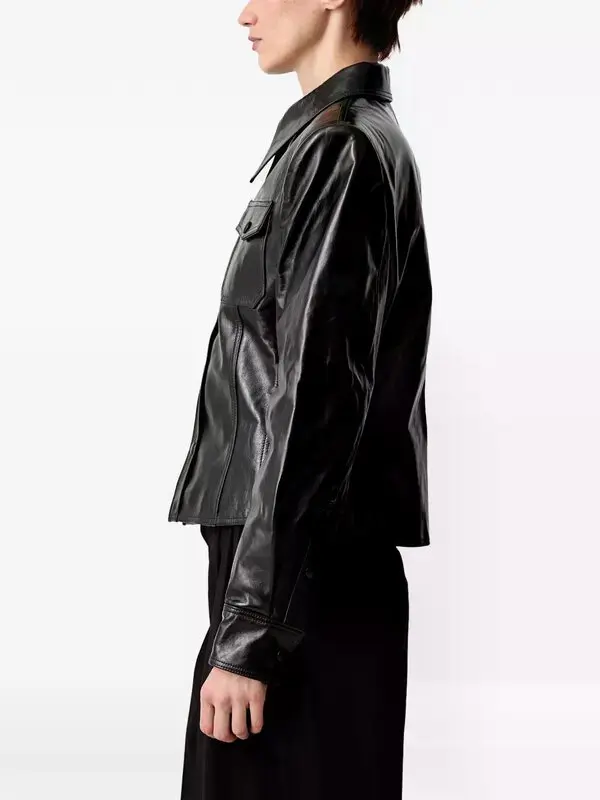 WILLY CHAVARRIA Lthr Chavela Button-up Bovine Leather Jacket