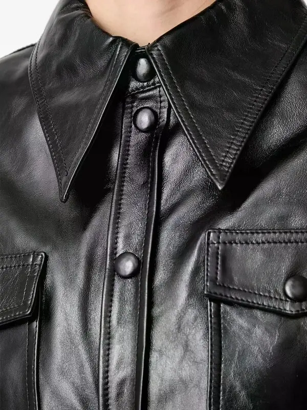 WILLY CHAVARRIA Lthr Chavela Button-up Bovine Leather Jacket