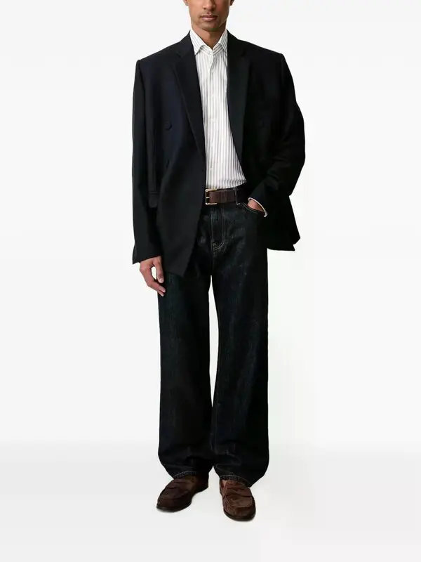 Michael Kors Vertical-stripe Logo-embroidered Shirt