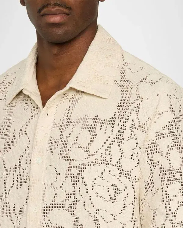 Simkhai Apos;s Conrad Lace Short-sleeve Shirt
