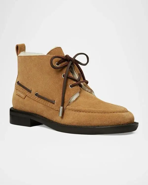 Tory Burch Duck Shearling-lined Suede Ankle Boots