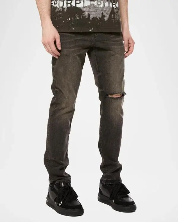 PURPLE BRAND Apos;s D-resin Distressed Slim Jeans