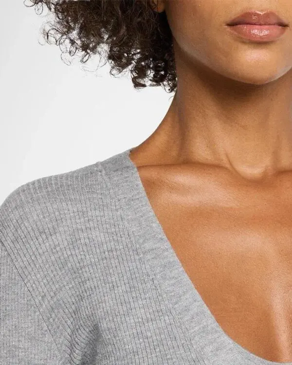 Brunello Cucinelli Sparkle Cashmere Rib V-neck Cardigan