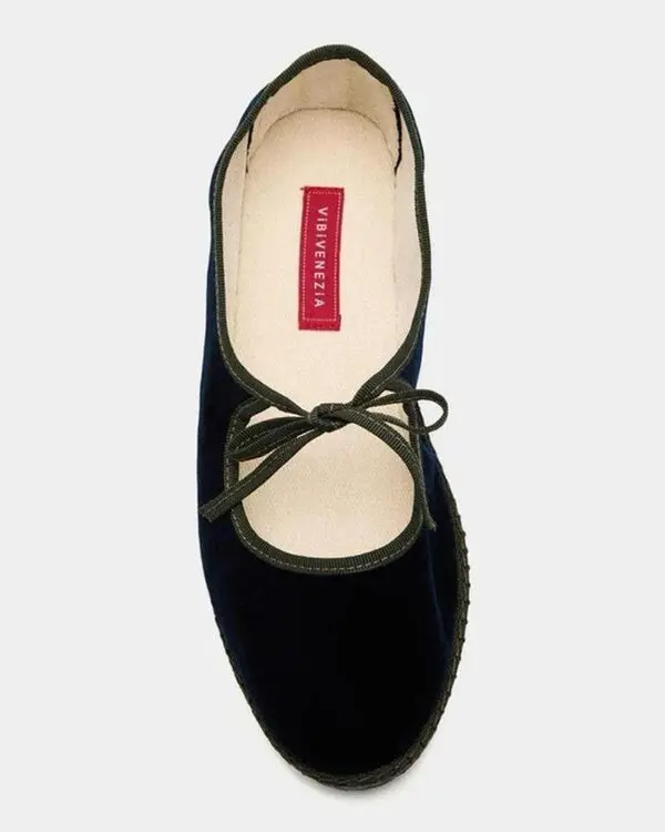 VIBI VENEZIA Velvet Mary Jane Ballerina Flats - Zattere