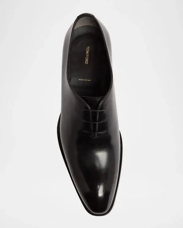 TOM FORD Apos;s Burnished Leather Oxfords - Black
