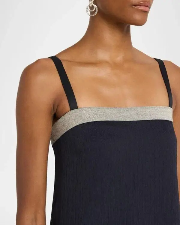 Peserico Sleeveless Chain-trim Maxi Dress