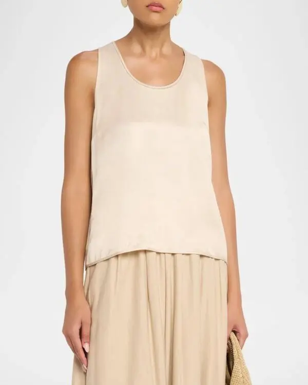 Peserico Sleeveless Chain-trim Scoopneck Top