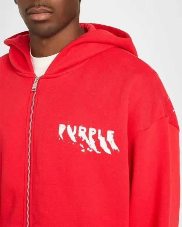 PURPLE BRAND Apos;s Fleece Full-zip Hoodie - Red