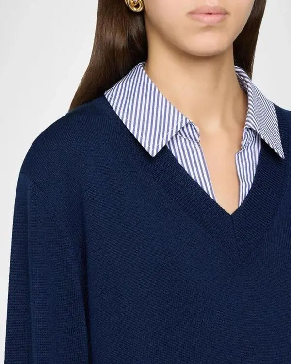 Tanya Taylor Esme Long-sleeve Combo Polo Sweater