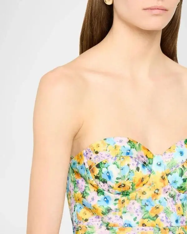 Zimmermann Clash Peplum Bustier Top
