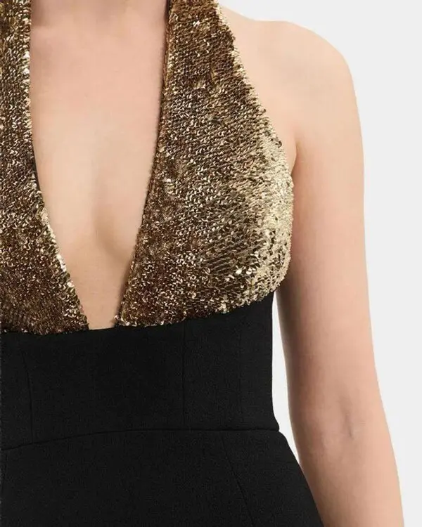 Rebecca Vallance Cambridge Sequin Halter Mermaid Gown