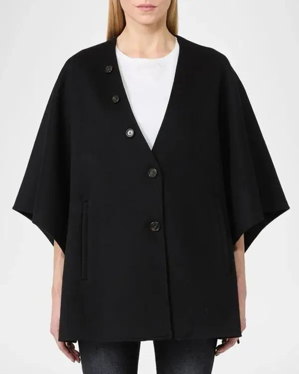 Max Mara Oversized Virgin Wool Cape
