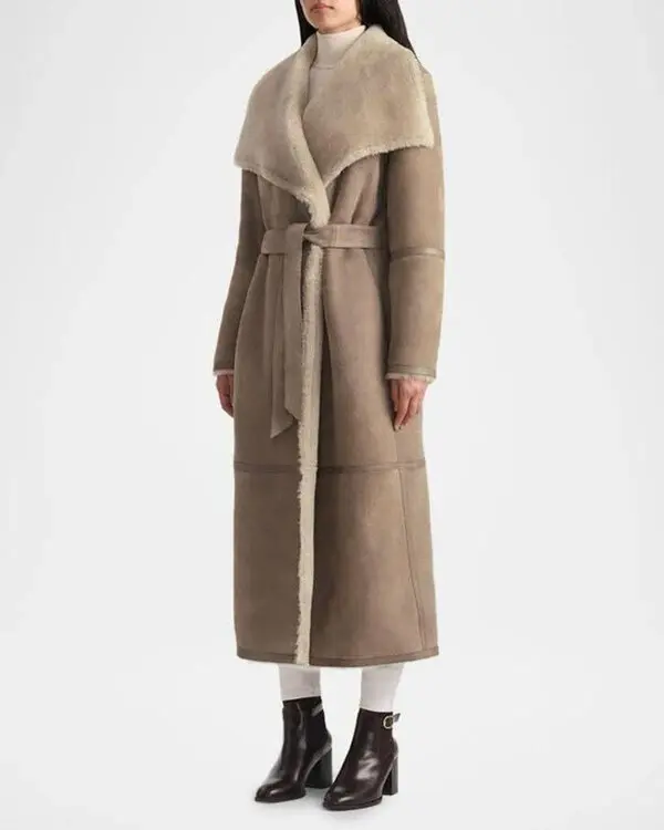 Mackage Marian Reversible Wrap Coat - Truffle-ta