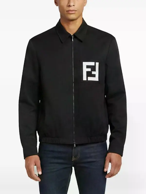 Fendi Ff-logo Gabardine Bomber Jacket