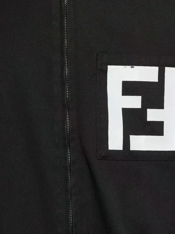 Fendi Ff-logo Gabardine Bomber Jacket