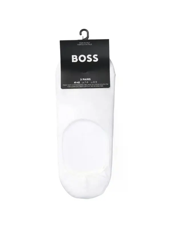 BOSS Logo-detail Socks Pack Of Three - White
