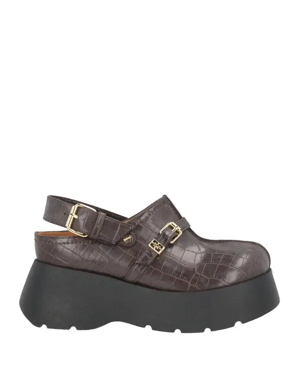GANNI Mules & Clogs Chocolate Size Leather