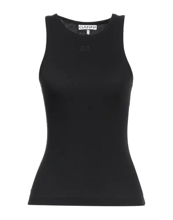 GANNI Tank Top Size Organic Cotton, Elastane