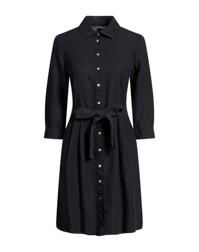 120% Lino Midi Dress Midnight Size Linen - Blue